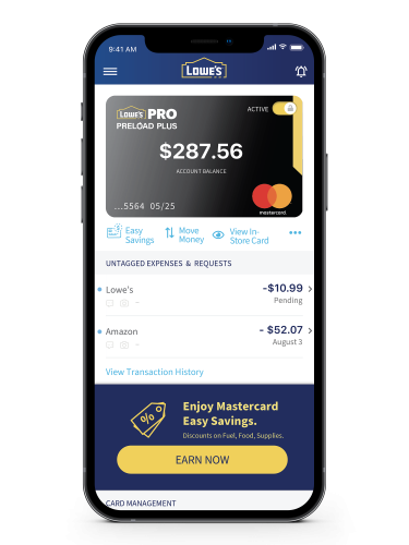 Lowes PreLoad PLUS Website